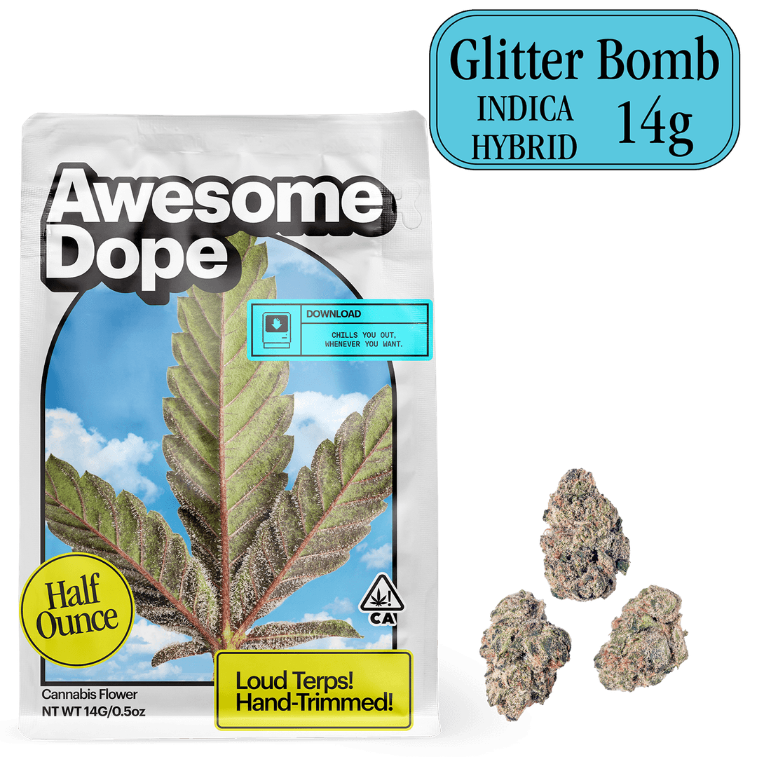 Awesome Dope xT Smalls Flower 14g Indica Hybrid Glitter Bomb by Awesome ...