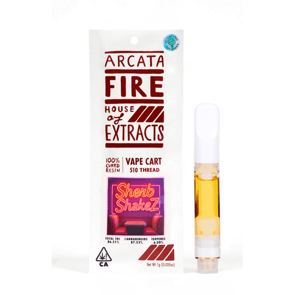 Arcata Fire 100% Cured Resin Cartridge 1g Hybrid Sherb Shakez by Arcata ...