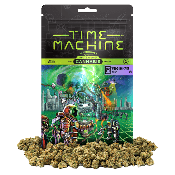 Time Machine Flower 28g Indica Wedding Cake 4ct by Time Machine | KSS Live